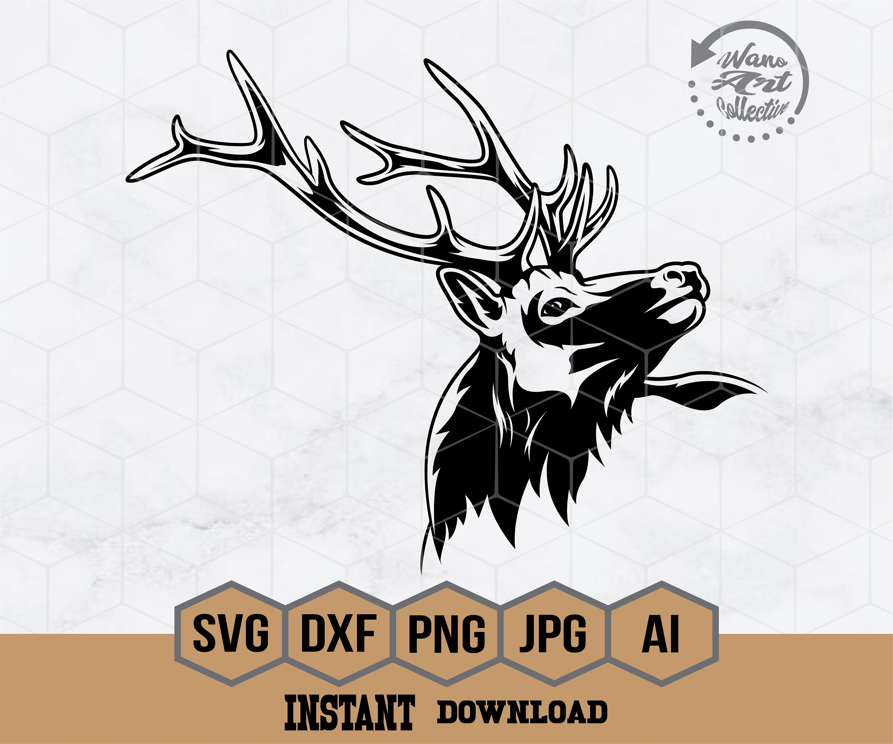 Elk Svg Elk Antler Svg Deer Hunter Svg Deer Clipart Hunting Svg Elk ...