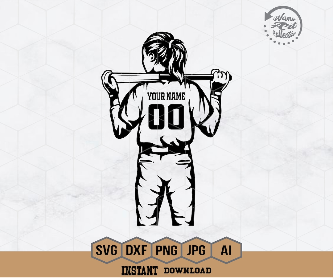 Softball Player Svg | Personalized Name Svg | Softball Team Svg ...