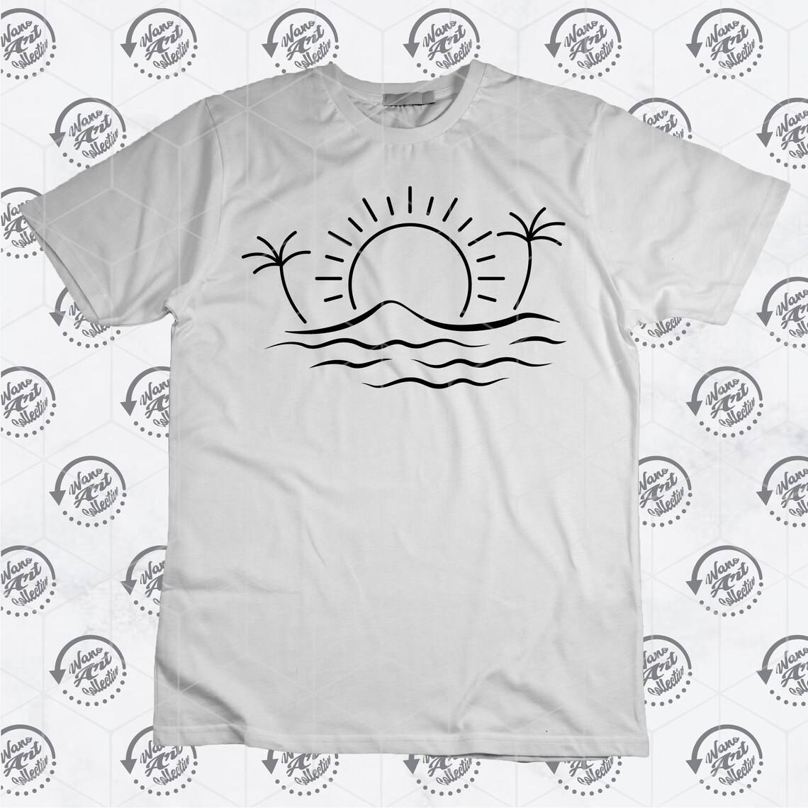 Sunrise Svg Summer Svg Sun and Wave Svg Sunset Svg Ocean Waves Svg ...