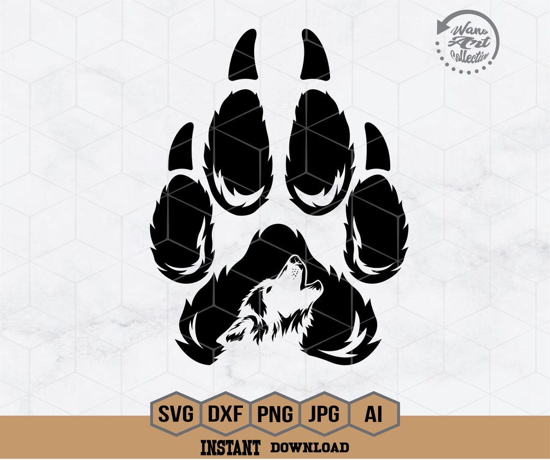 Wolf Paw Svg | Wolf Pack Svg | Howling Wolf Svg | Wild Animal Svg ...