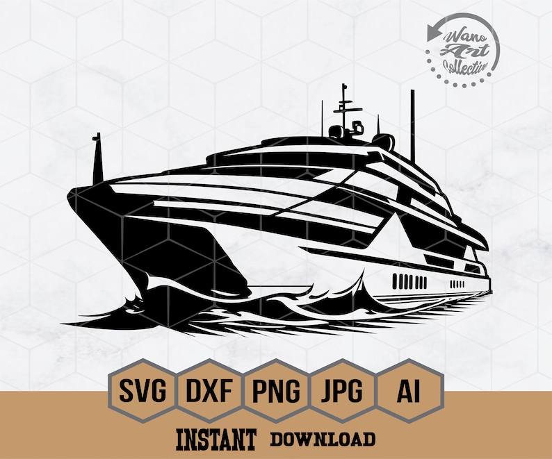 Yacht Svg Speed Boat Clipart Luxury Yachts Cut File - Etsy Australia