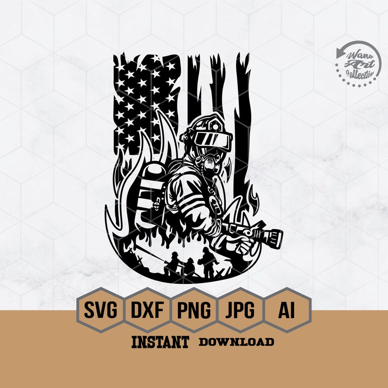 US Firefighter Svg Fire Fighter Svg US Fireman Svg Rescue - Etsy