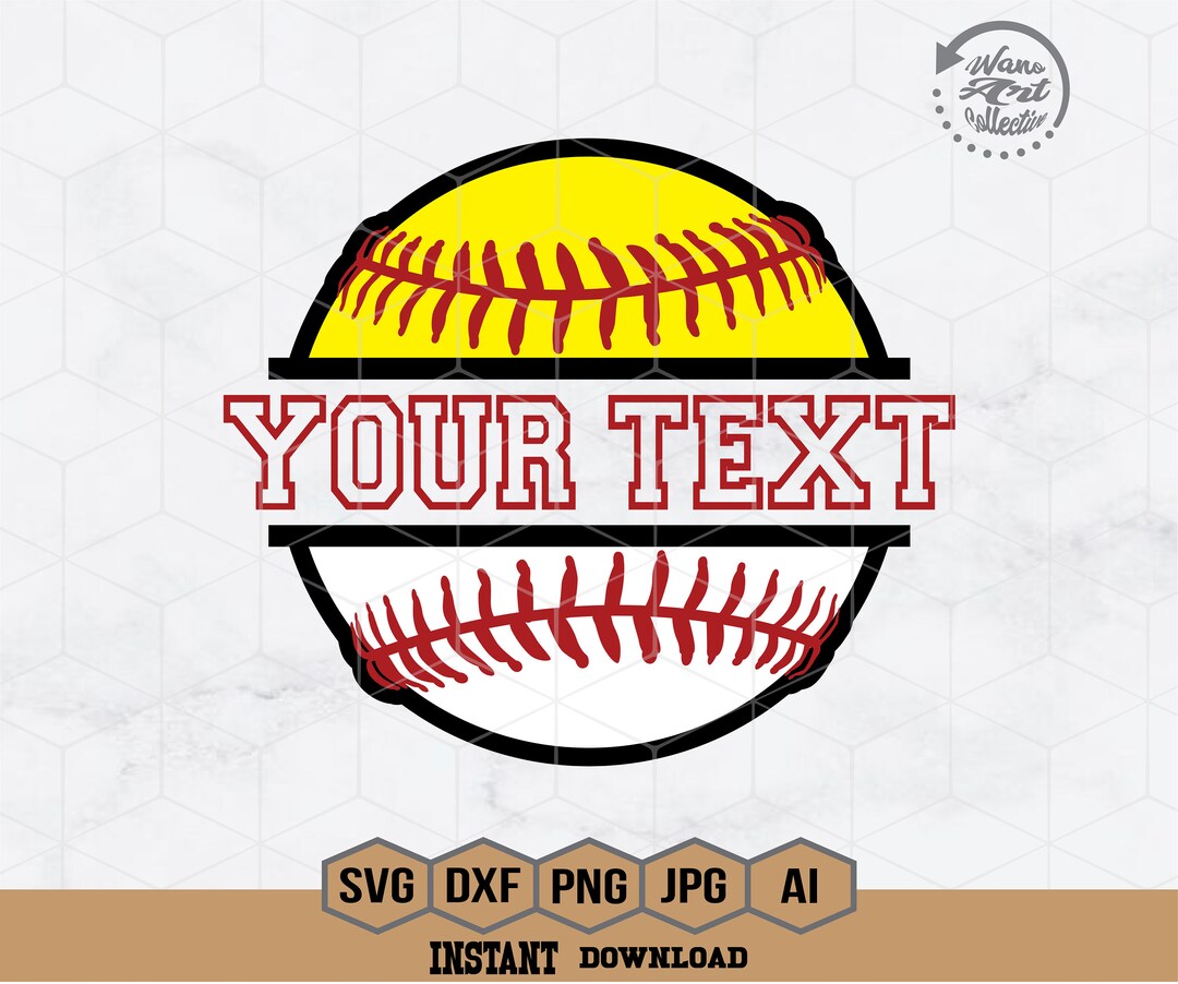 Split Baseball / Softball Svg | Personalized Name Svg | Baseball ...
