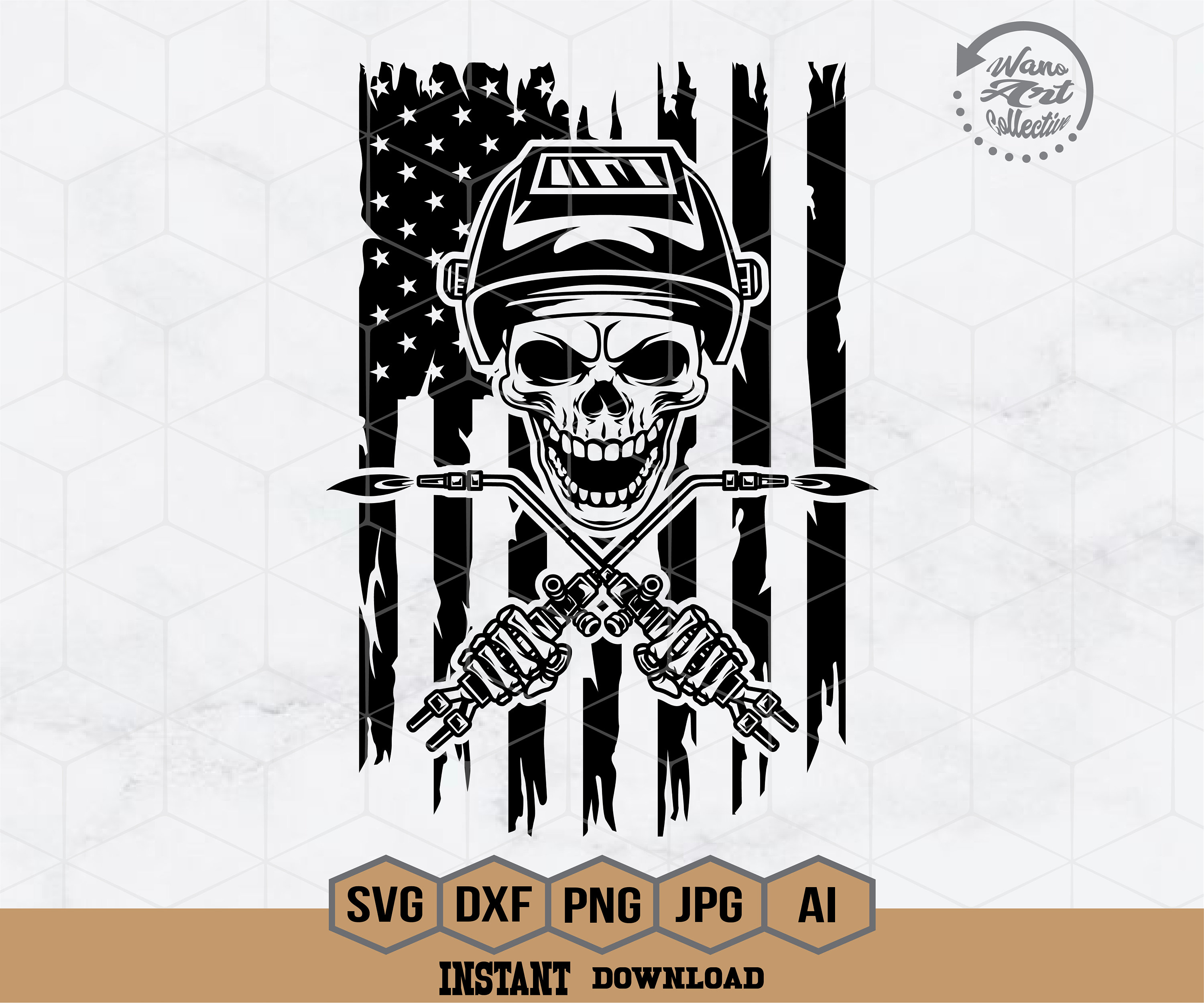 US Welder Skull Svg File Welder Svg Welder Mechanic Svg Welding Svg ...