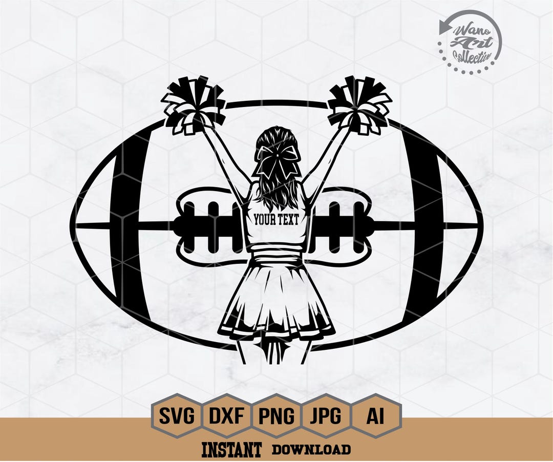 Cheerleader With Pom Pom Svg | Cheer Girl Svg | Cheerleading Svg ...