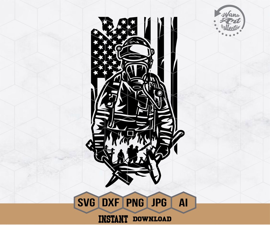 US Fire Fighter Svg | Fireman Svg | Fire Fighter Scene Svg | Rescue Svg ...