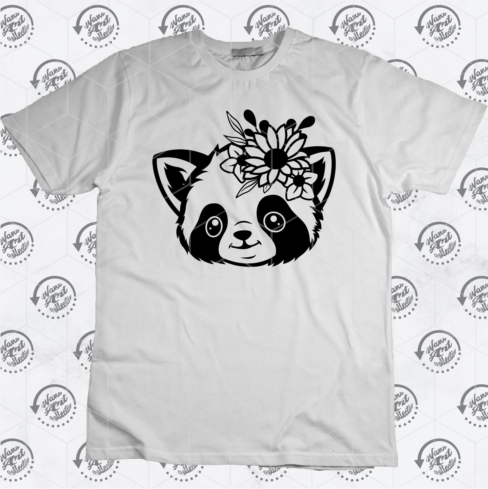 Floral Red Panda Svg Red Panda Svg Cute Animal Svg Cute - Etsy