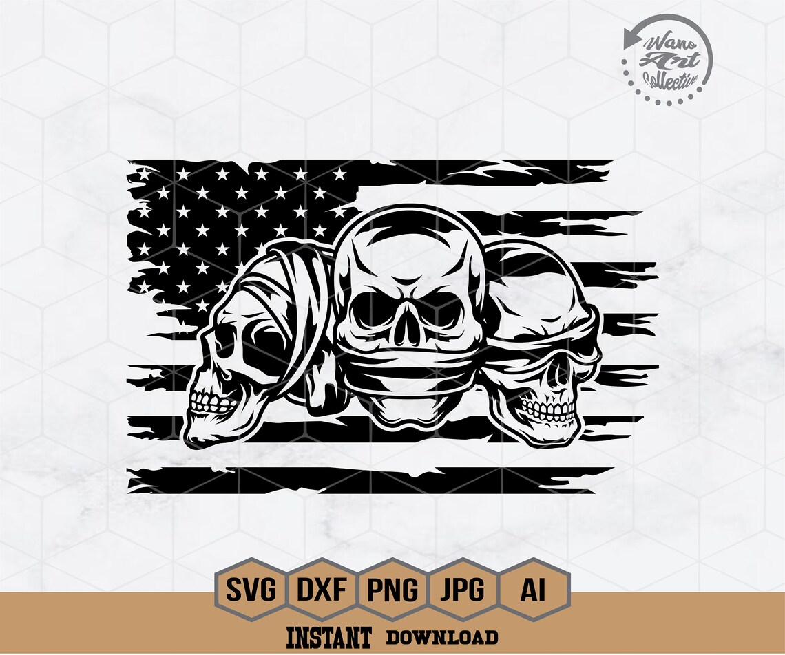 US Hear Speak See Svg | Skull Svg | Three Wise Skulls Svg | Skull No ...