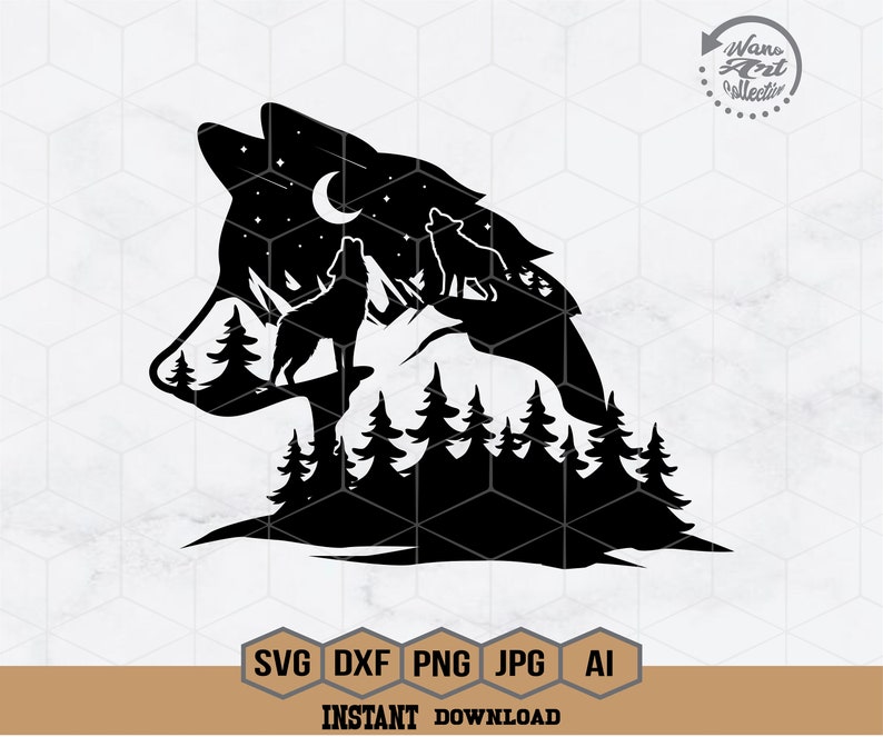 Wolf Scene Svg Wolf Pack Svg Howling Wolf Svg Wild Animal Svg Wolf Pack ...
