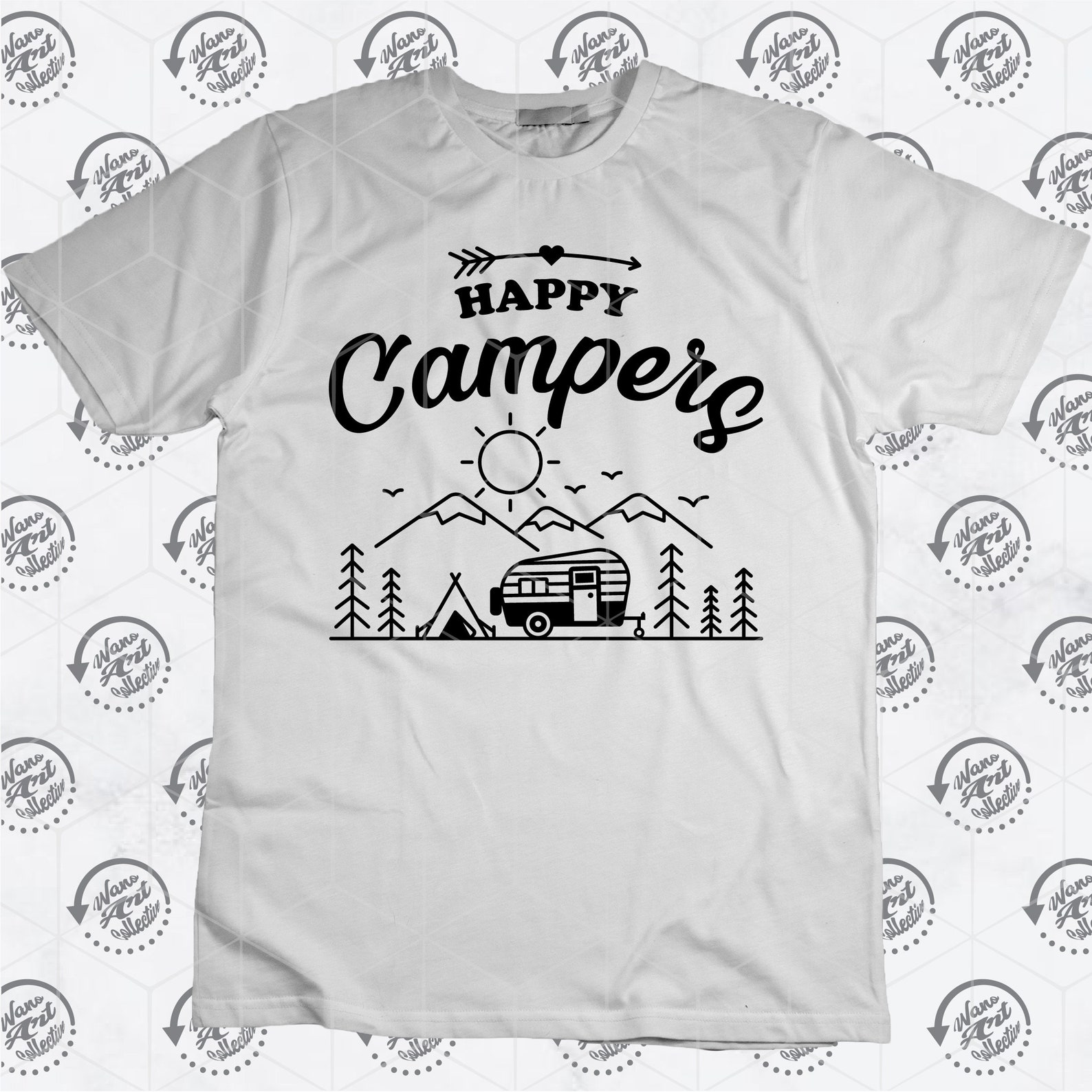 Happy Campers Svg | Camping Van Svg | Outdoor Scene Svg | Adventure Svg ...