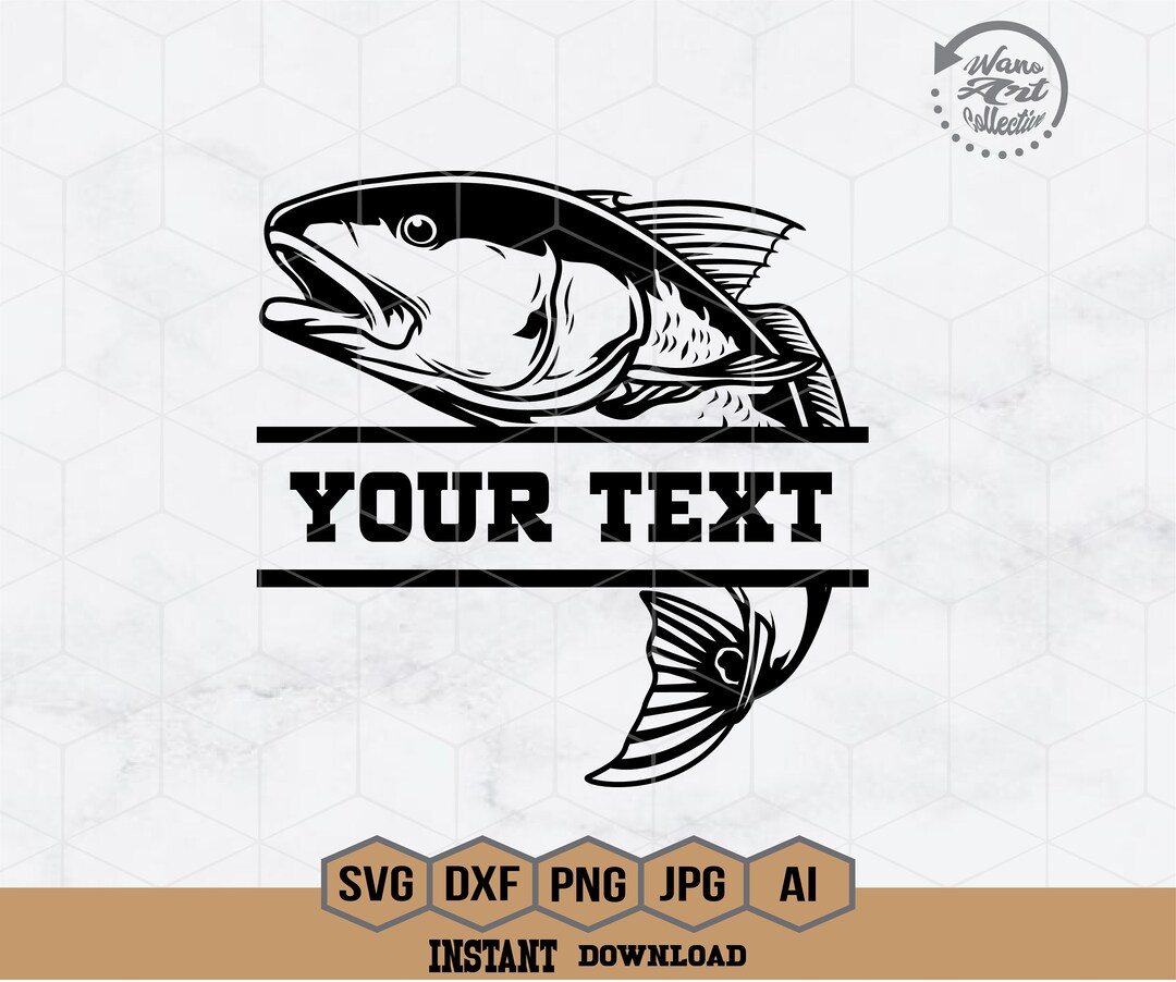 Personalize It Red Drum Fish Svg | Red Drum Fish Clipart | Fish Cutfile ...