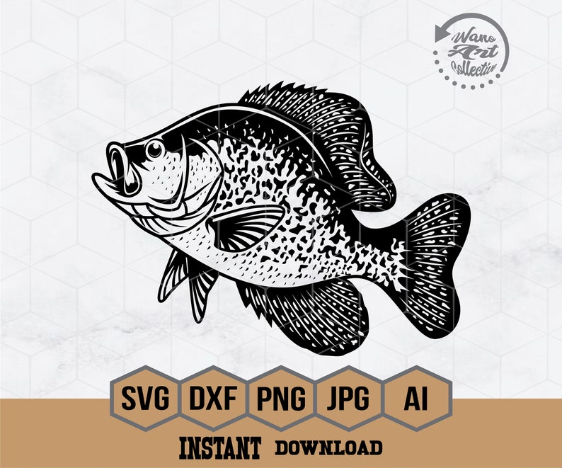 Crappie Fishing Svg, Fishing Svg, Crappie Fish Svg, Crappie Clipart ...