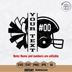 Cheer Svg | Football Helmet Svg | Cheerleader Svg | Personalized Name ...