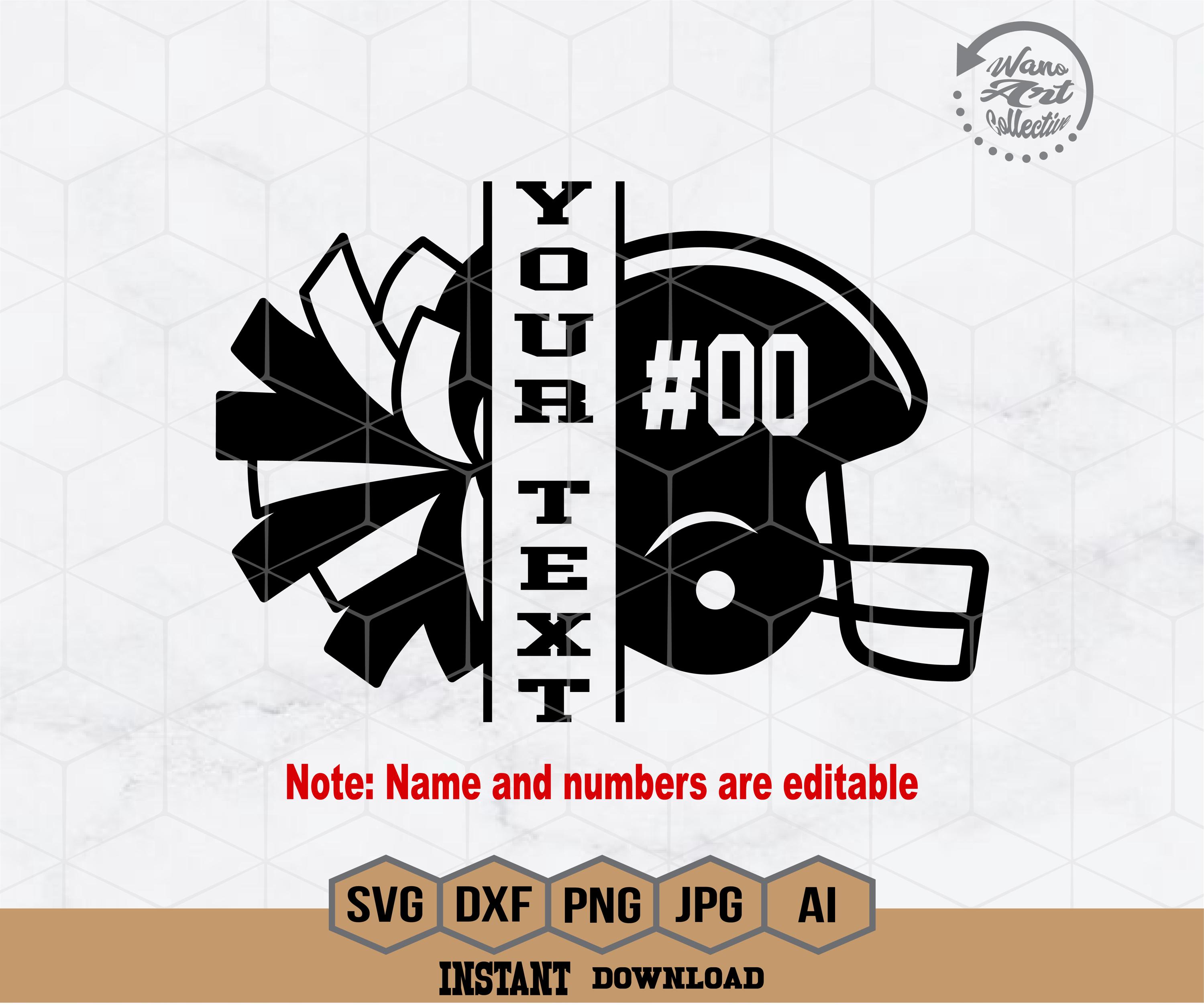 Cheer Svg | Football Helmet Svg | Cheerleader Svg | Personalized Name ...