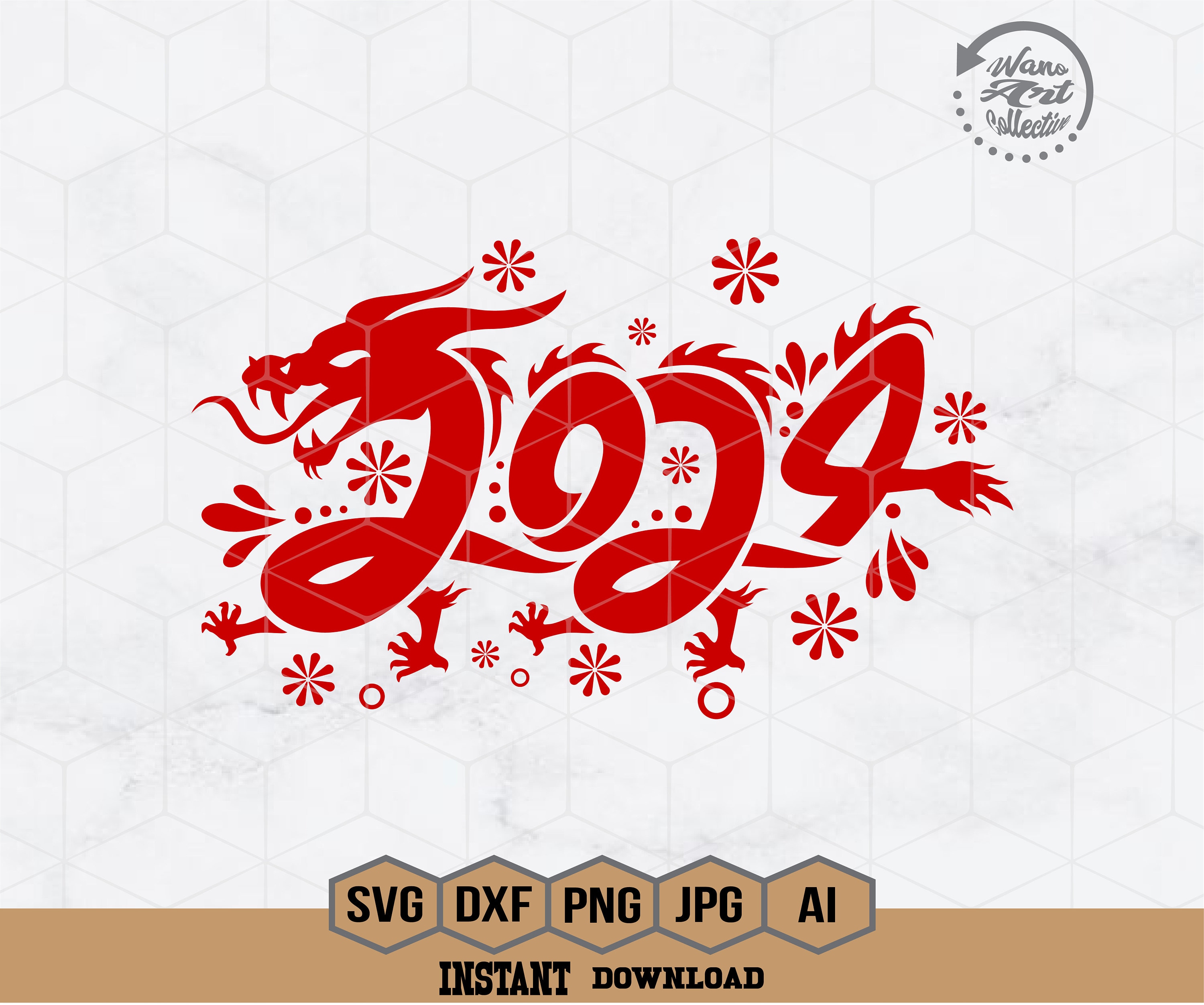 Year of the Dragon Svg 2024 Svg Chinese New Year Svg Feng Shui Svg Kung ...