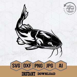 Catfish Svg | Catfish Fishing Svg | Catfish Clipart | Catfish Png ...