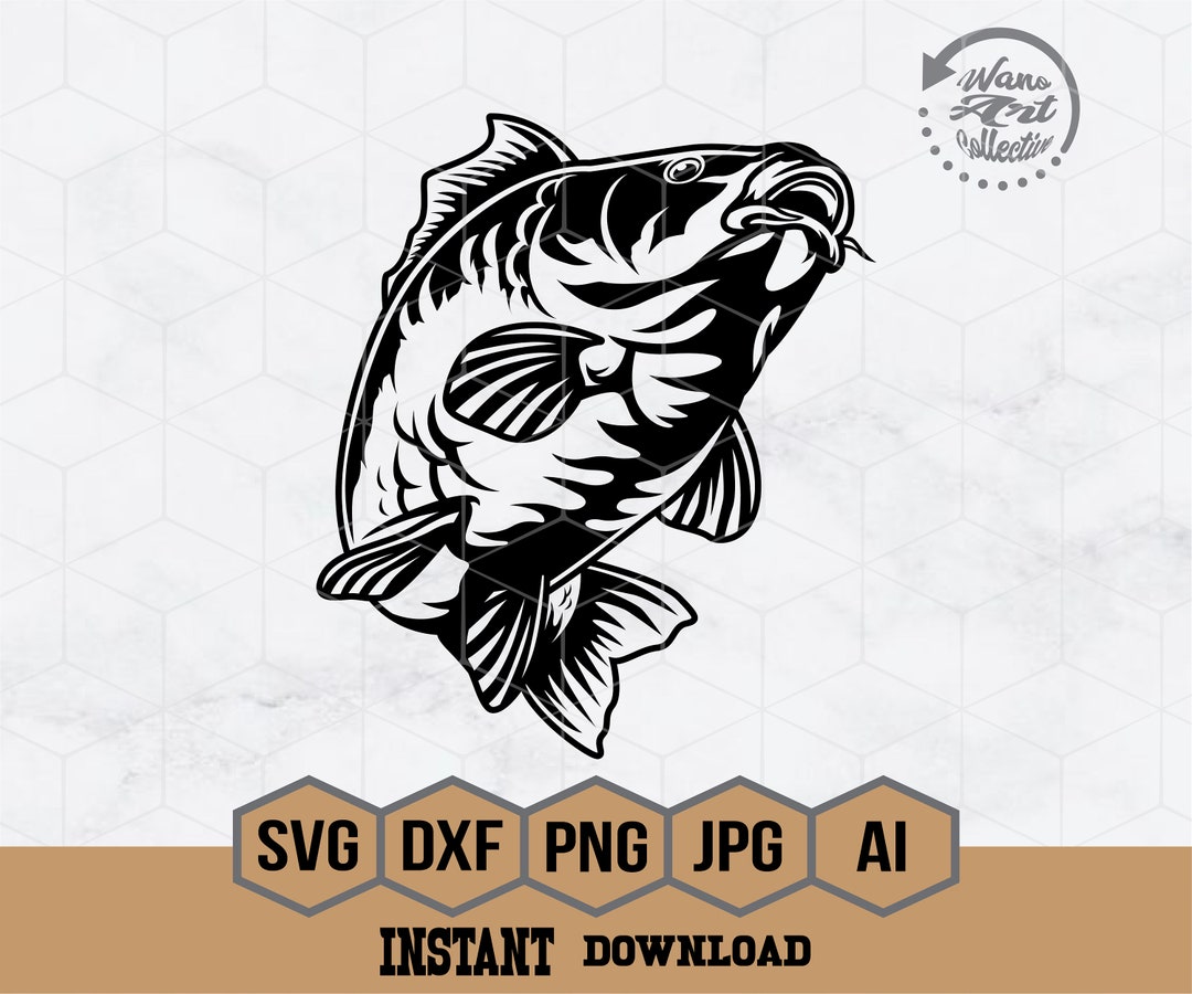 Carp Fish Svg | Carpfish Fishing Svg | Carp Fish Clipart | Carp Fish ...