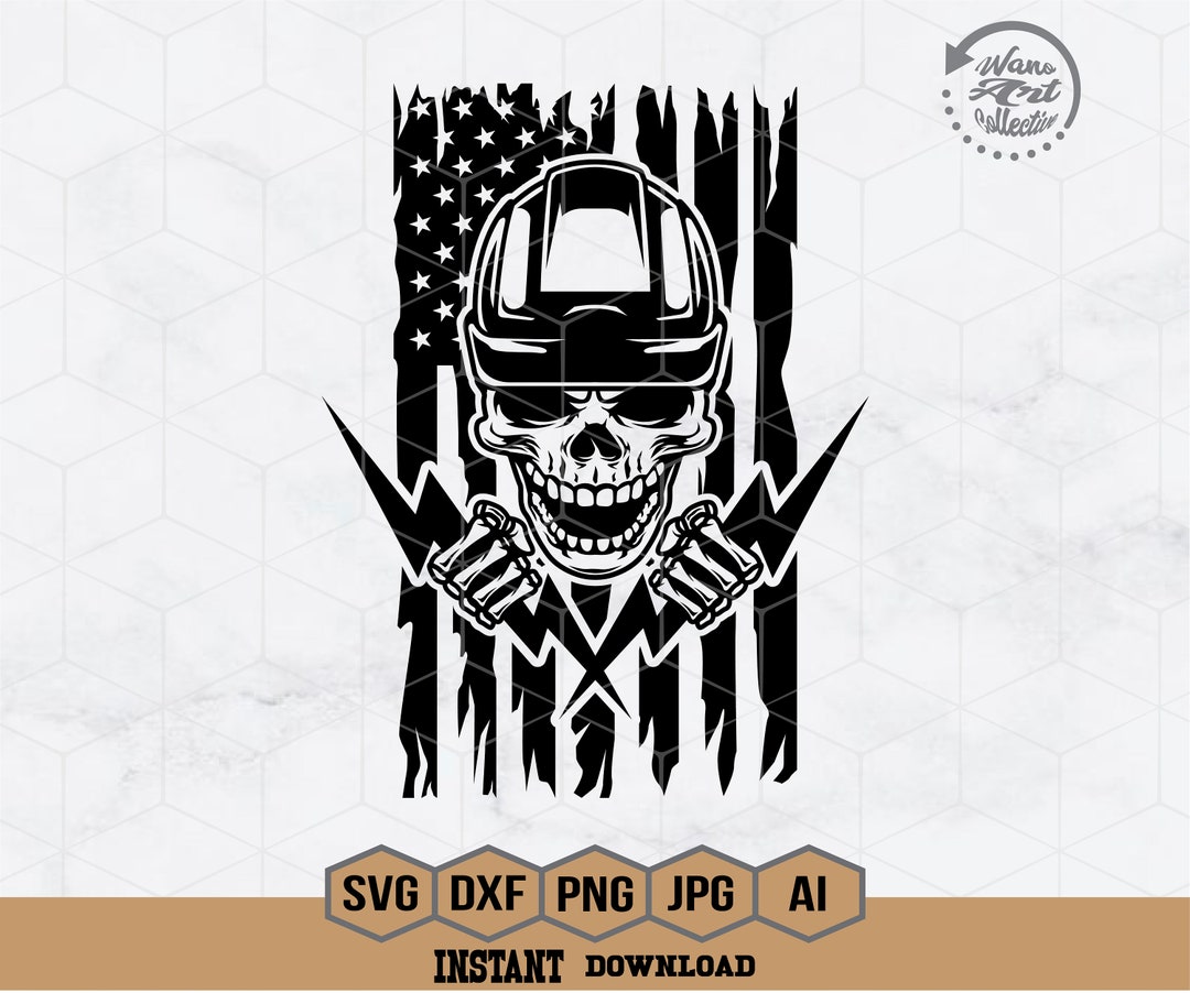 US Electrician Skull Svg | Lineman Skull Svg | Electrician Svg ...