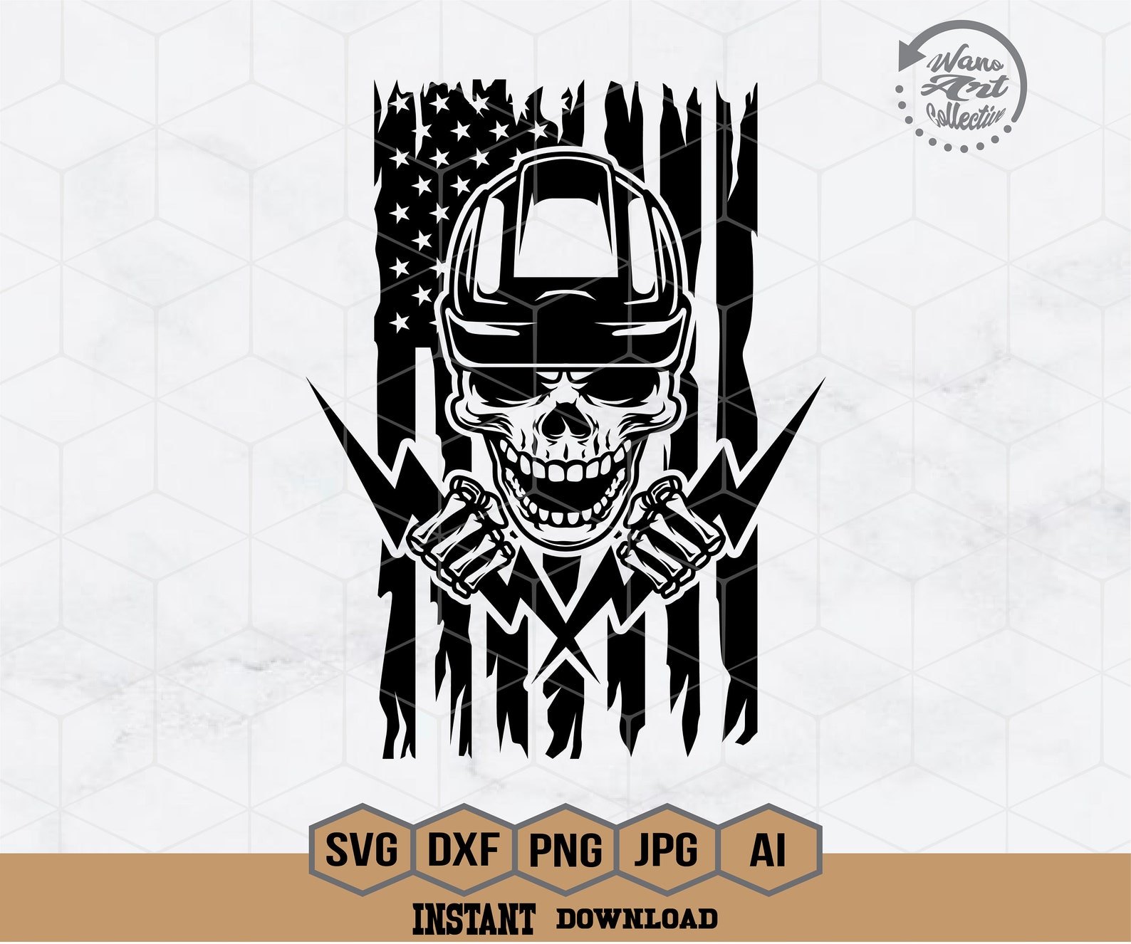 US Electrician Skull Svg | Lineman Skull Svg | Electrician Svg ...