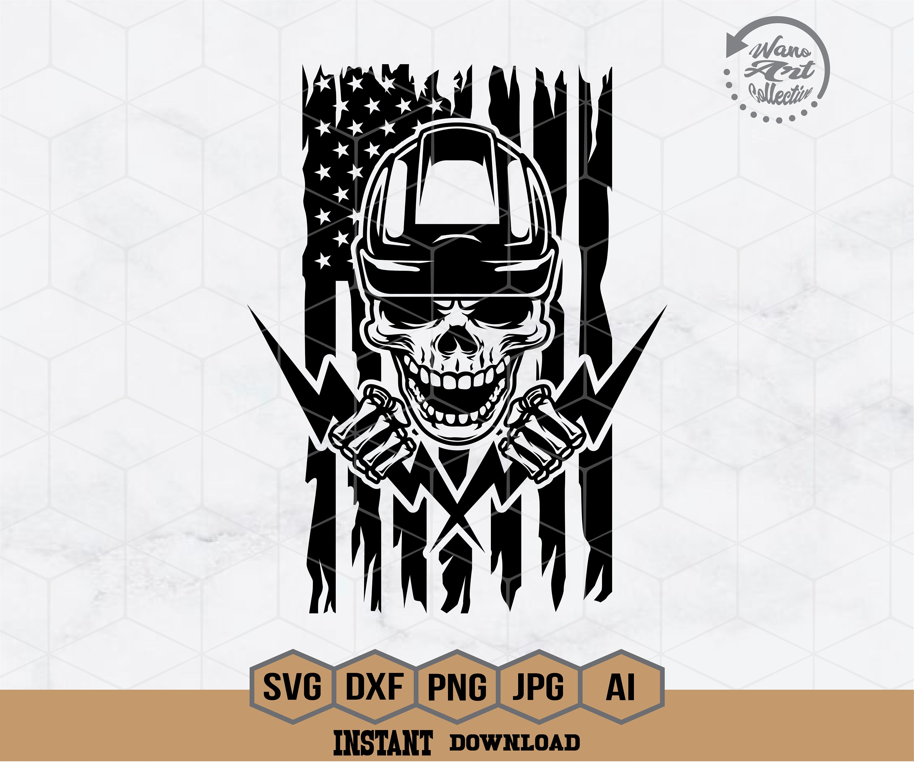 US Electrician Skull Svg Lineman Skull Svg Electrician Svg Lineman Svg ...