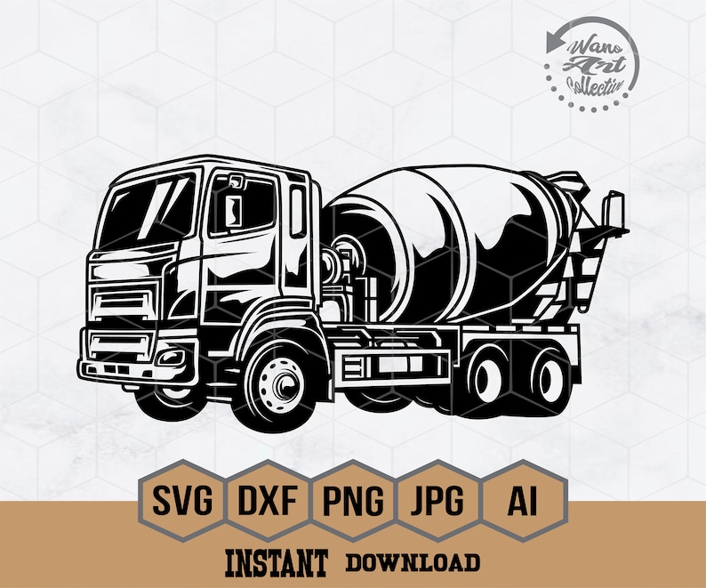 Concrete Mixer Truck Svg Cement Mixer Svg Truck Svg - Etsy