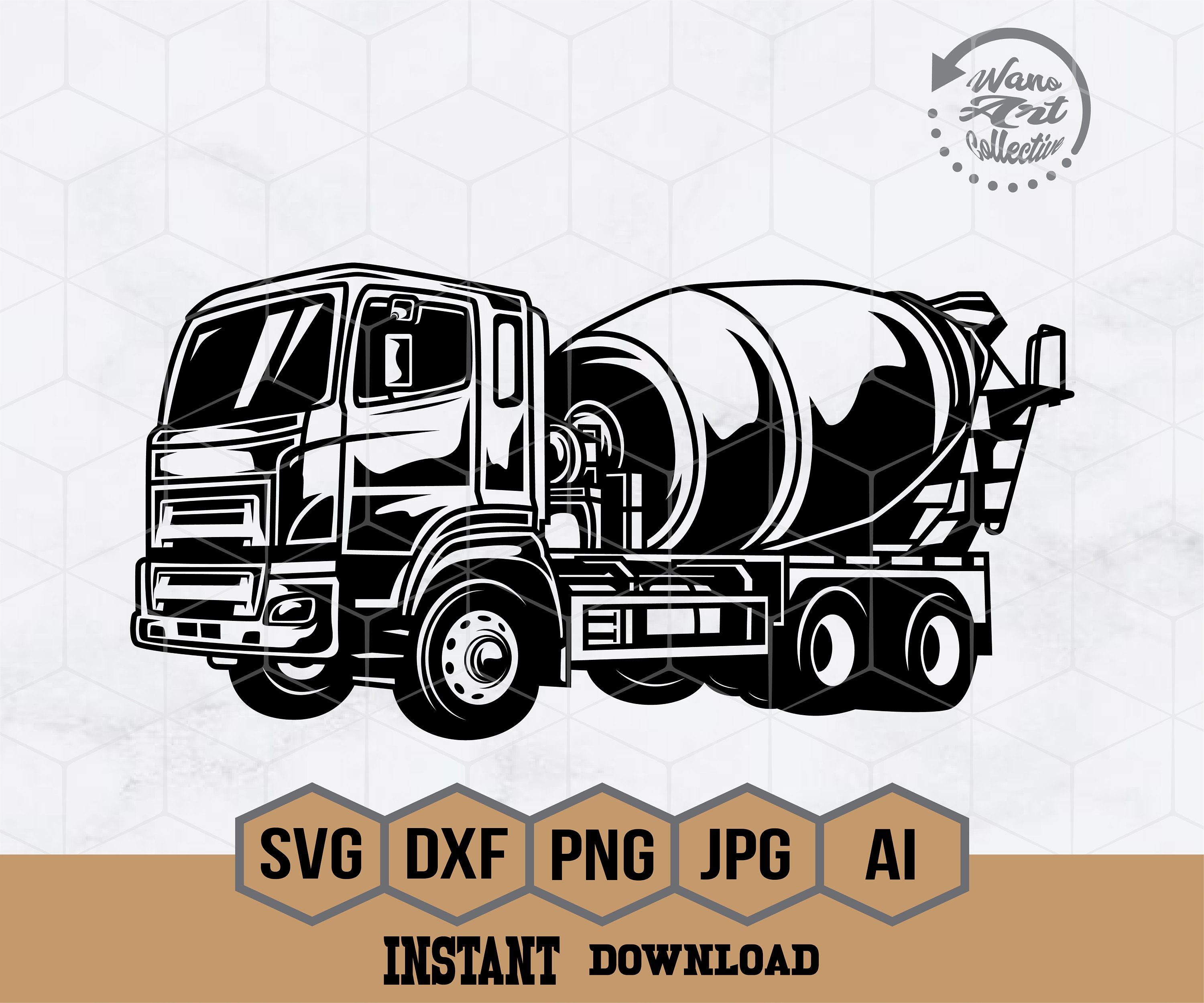 Concrete Mixer Truck Svg Cement Mixer Svg Truck Svg - Etsy