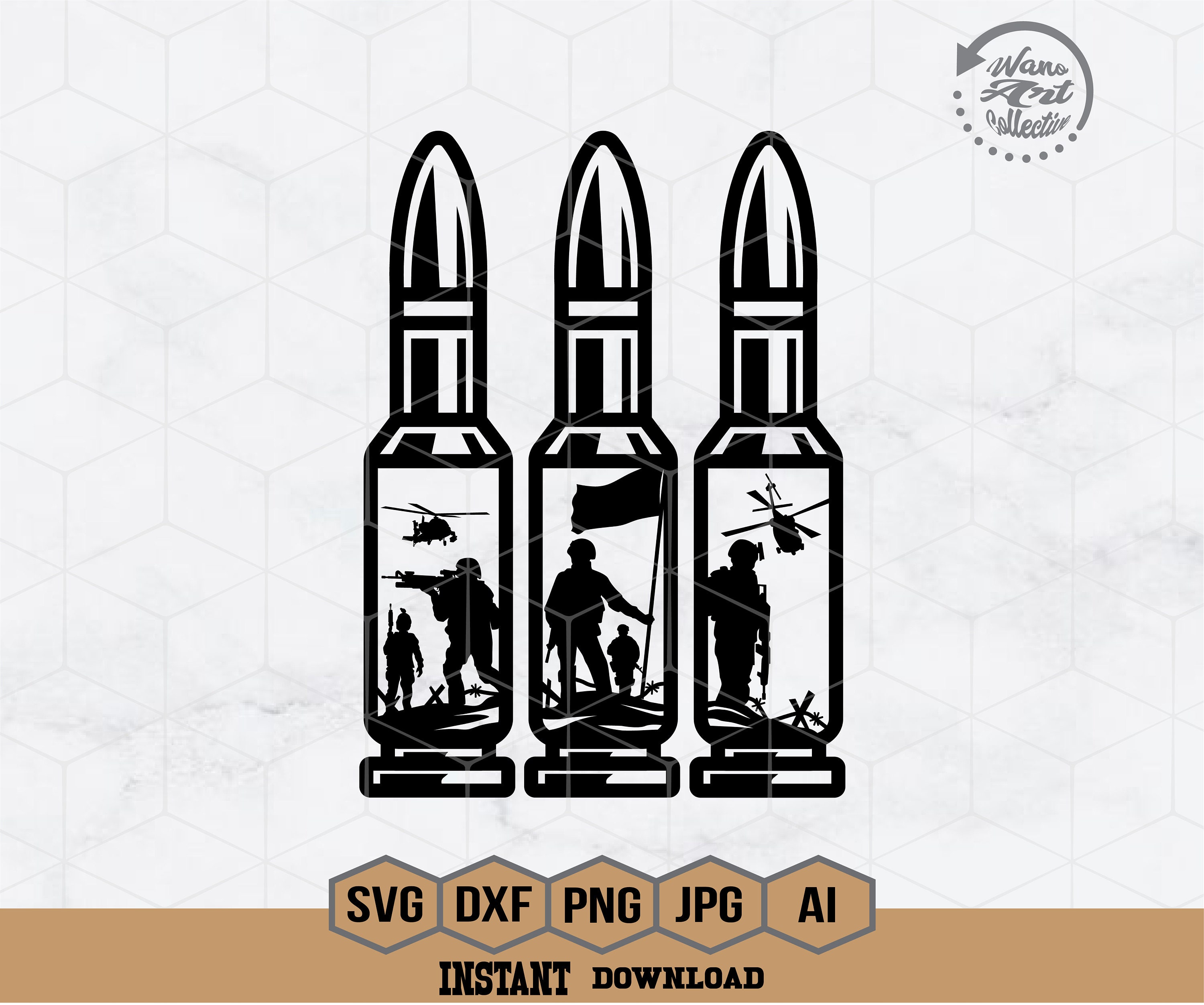 Bullet With Combat Scene Svg | Veteran Bullet Svg | Veteran Soldier Svg ...