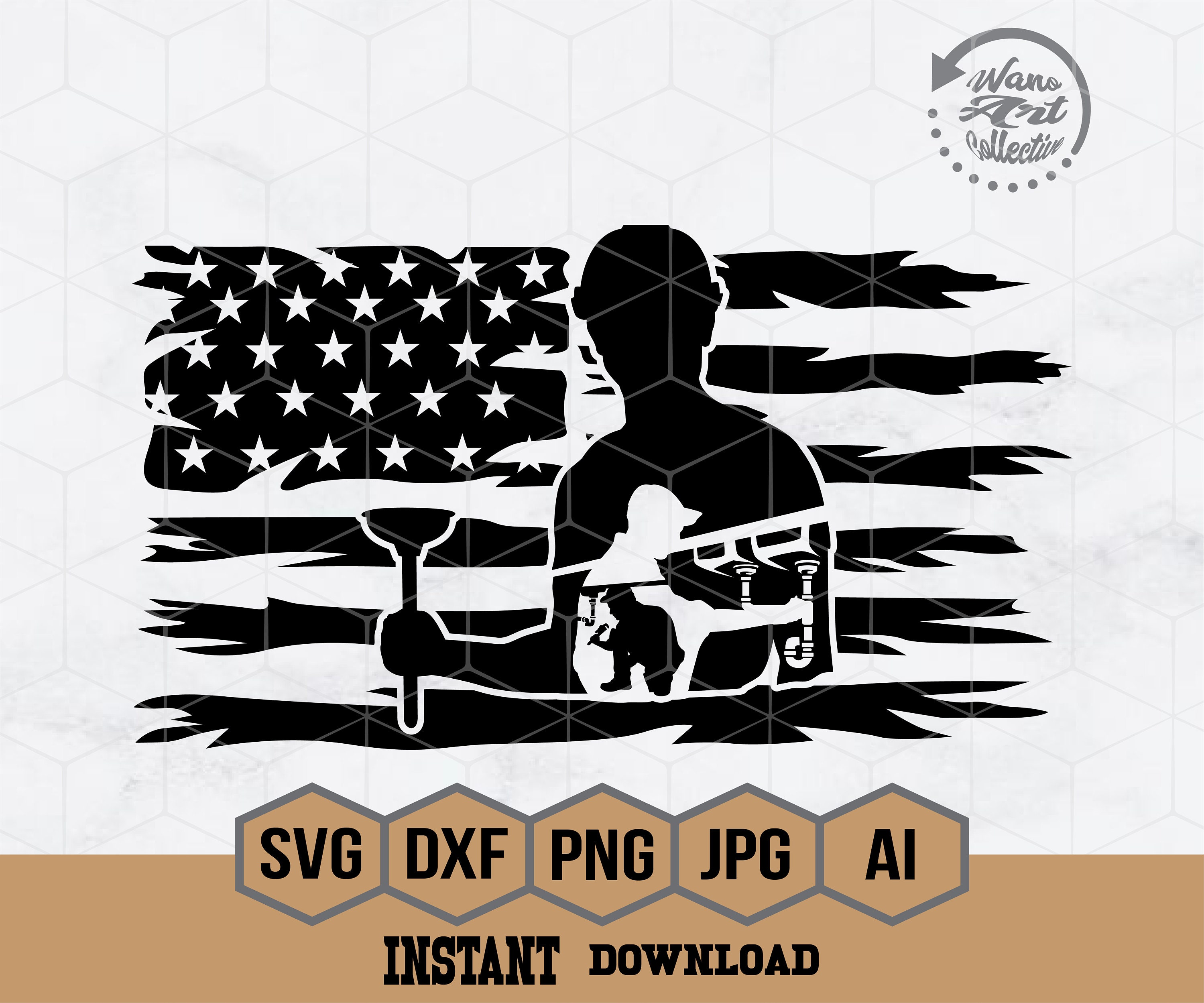 USA Plumber Scene Svg, US Plumber Svg, US Plumber Scene Svg, Plumber ...