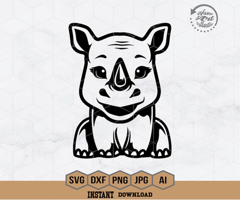 Rhino Svg Cute Rhino Sitting Svg Png Baby Rhino Svg Cute - Etsy
