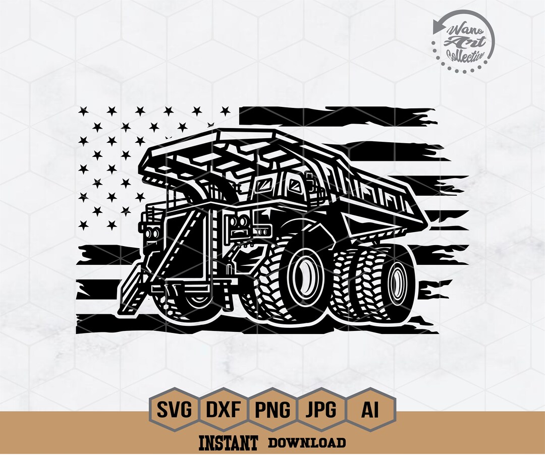 US Large Quarry Truck Svg | Haul Trucks Svg | Mining Truck Svg | Heavy ...