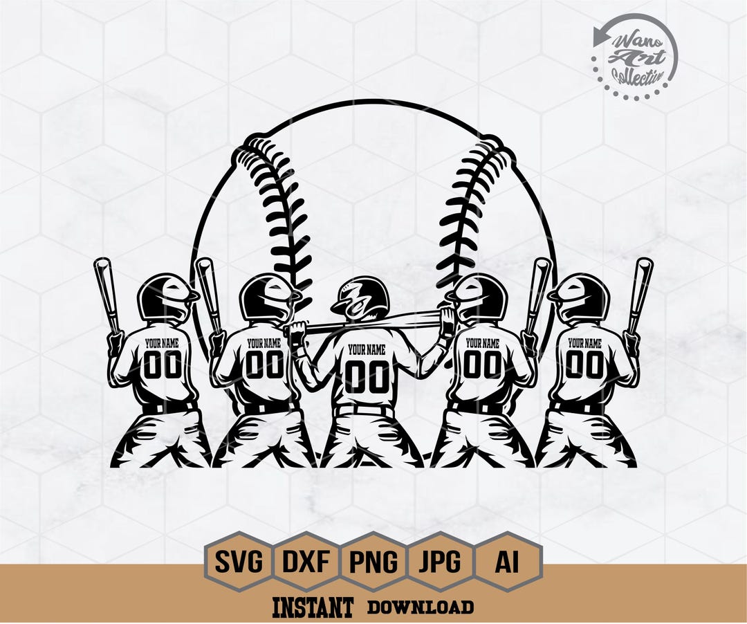 5 Baseball Kids Svg | Personalized Name | Baseball Player Svg ...