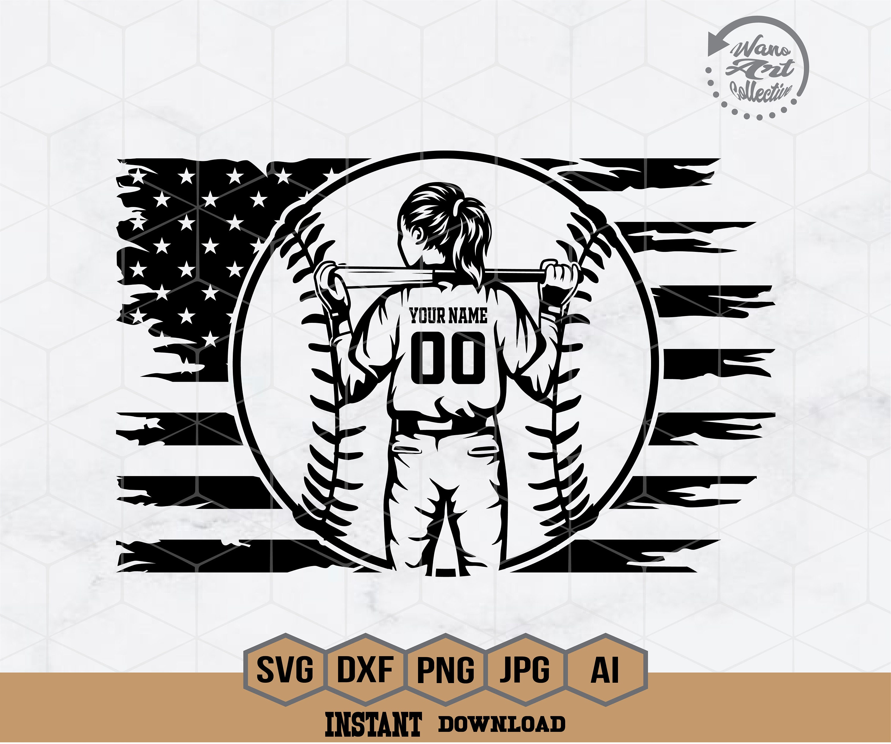 Personalized Name Svg US Softball Player Svg Softball Team Svg Softball ...