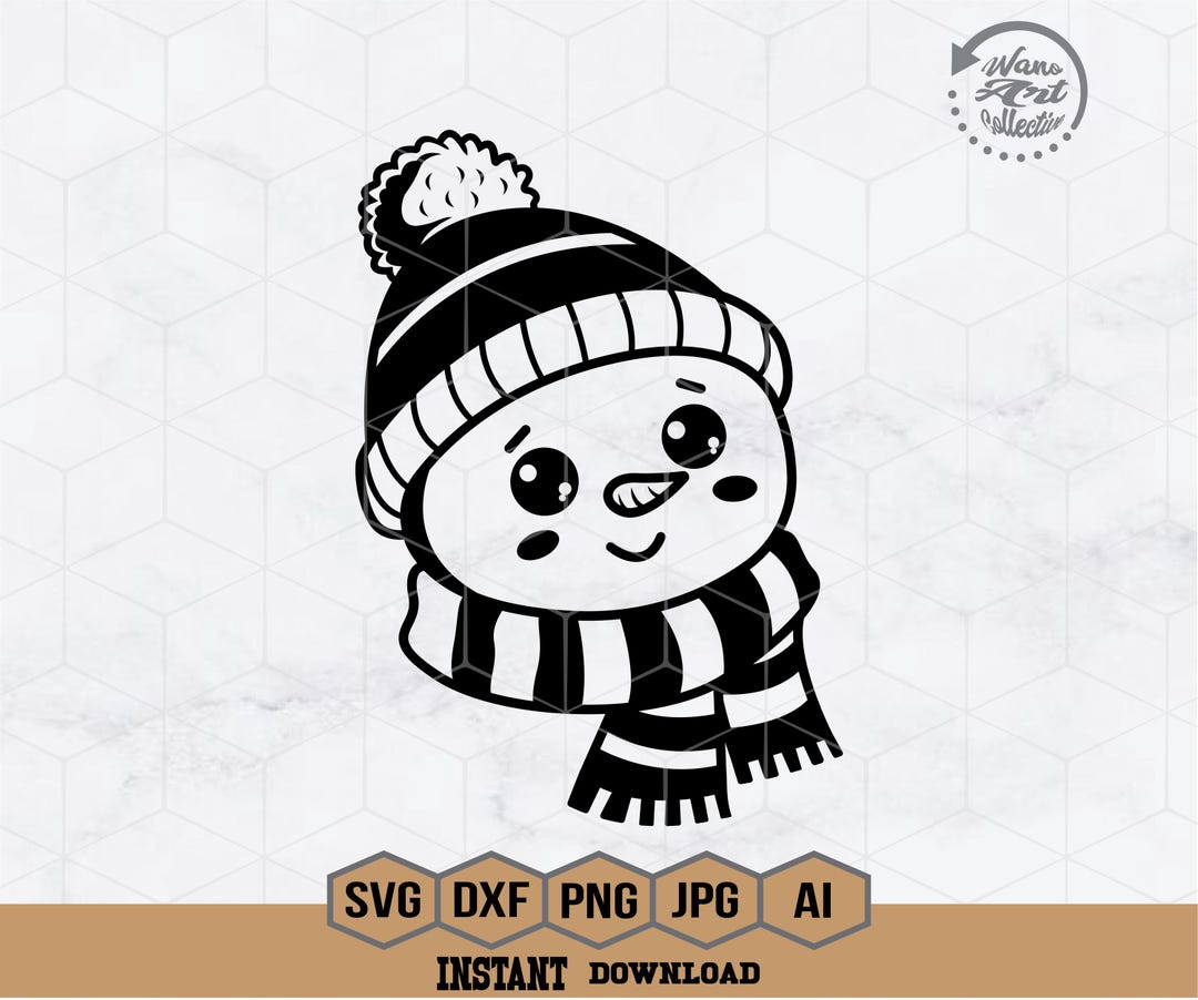 Snowman Svg | Cute Snowman Svg | Christmas Snowman Svg | Snowman Face ...