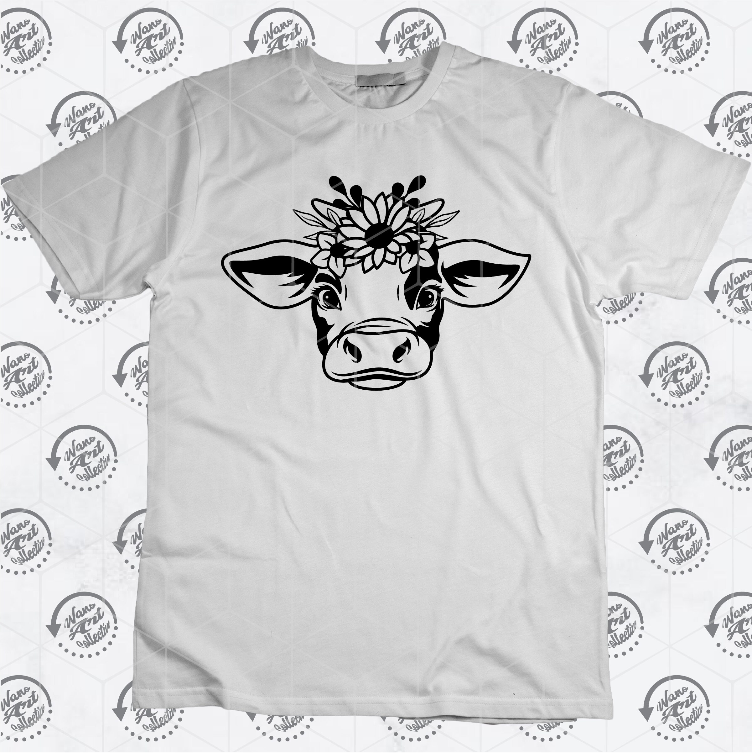 Floral Baby Cow Svg Cute Cow With Flowers Svg Baby Cow Svg - Etsy