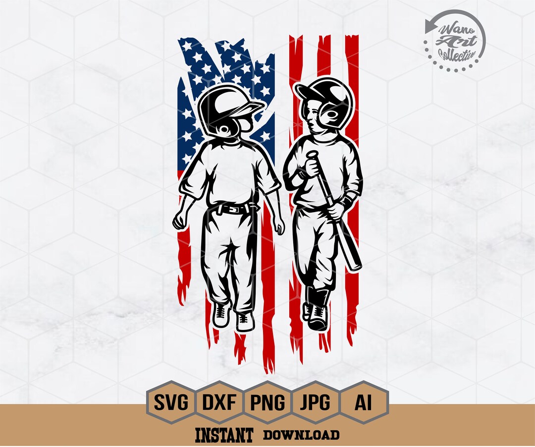 USA Baseball Kids Svg | Baseball Player Svg | Baseball Team Svg ...
