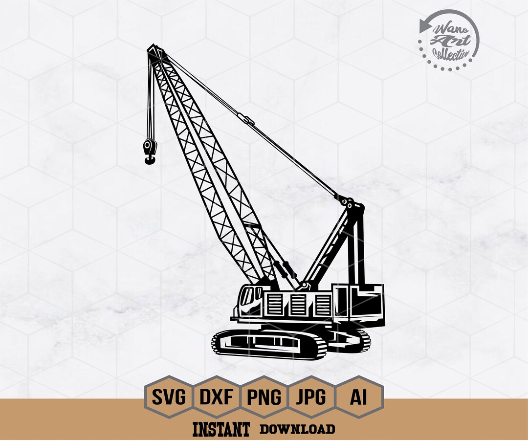 Crane Svg | Heavy Equipment Svg | Construction Machine Svg | Crane ...