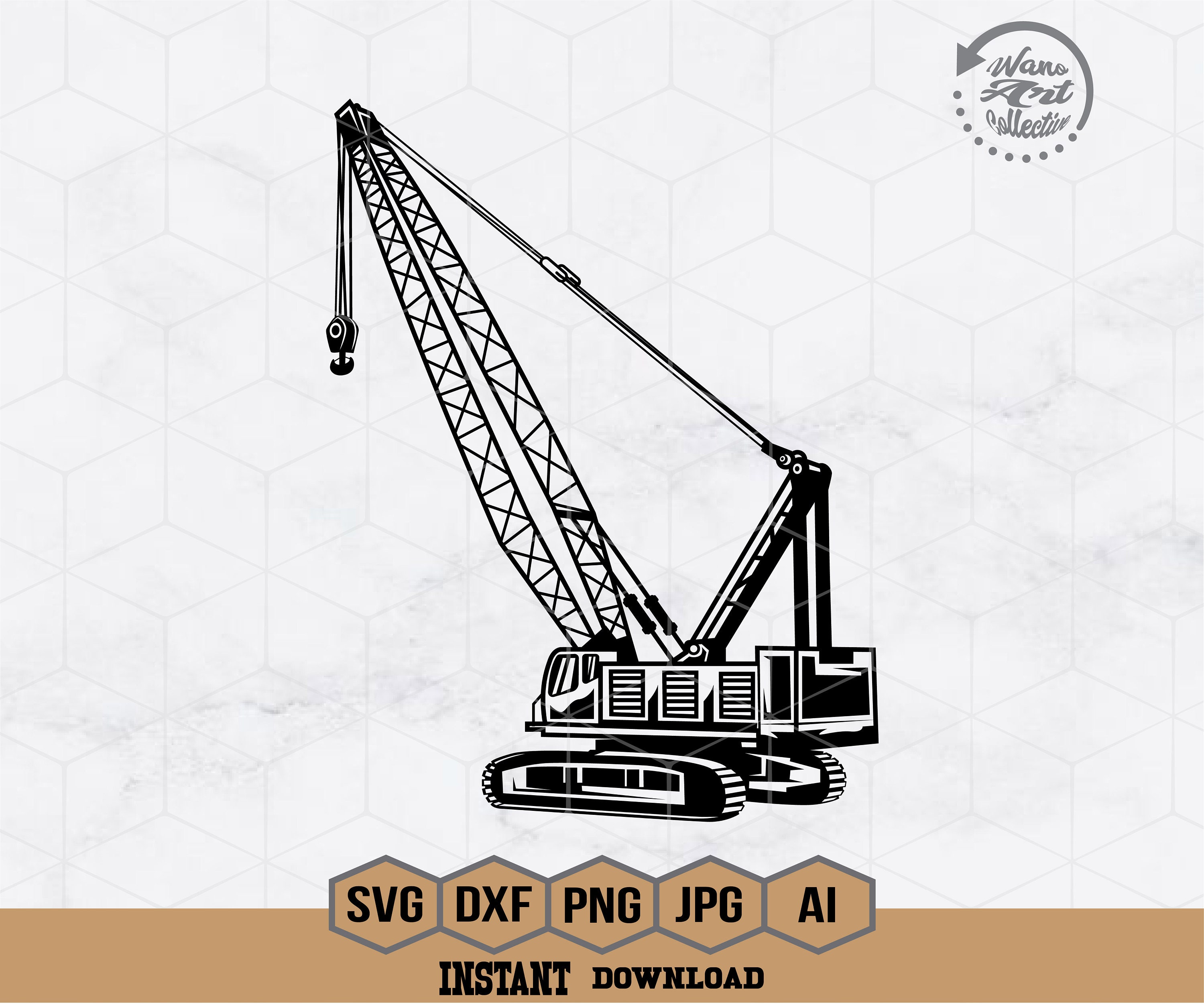 Crane Svg | Heavy Equipment Svg | Construction Machine Svg | Crane ...