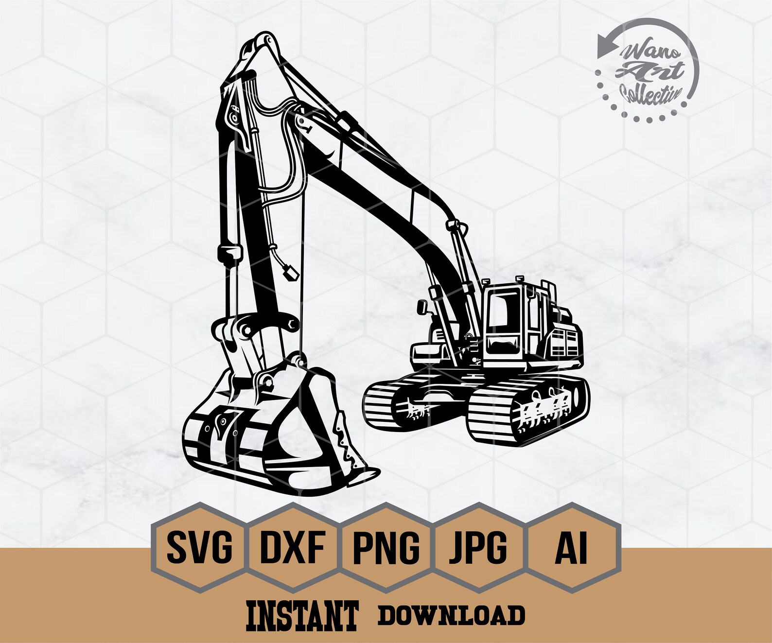 Excavator SVG File Heavy Equipment Svg Excavator Clipart Excavator ...