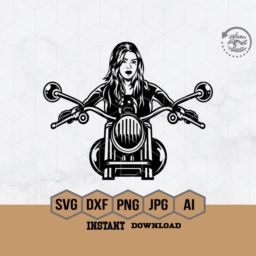 Biker Woman SVG Girl Riding Motorcycle SVG Motorbike Bike - Etsy