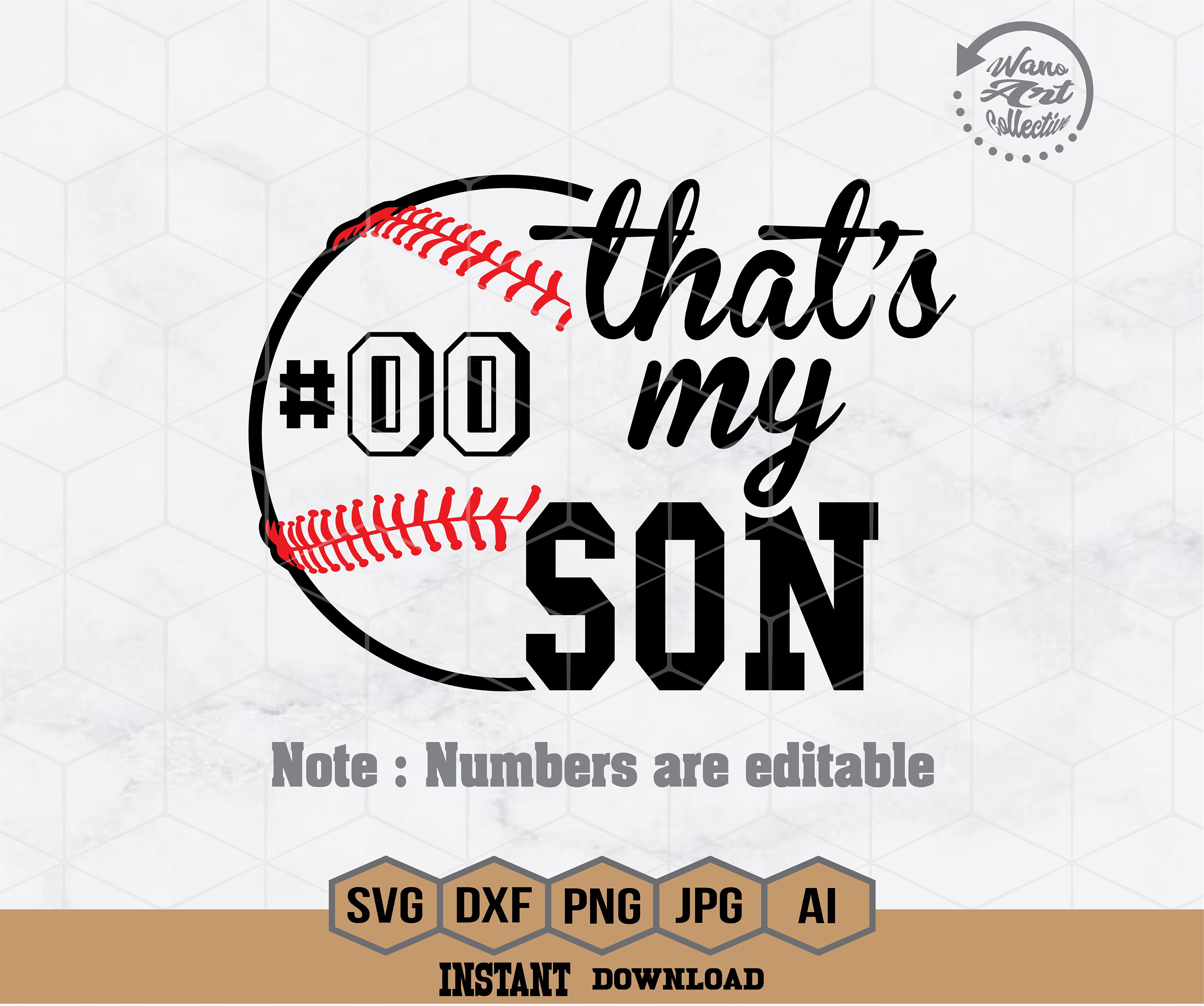 That's My Son Svg Customized Number Svg Baseball Game Svg Baseball Son ...