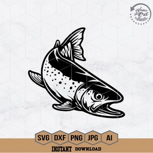 Trout Fish Svg | Trout Fishing Svg | Freshwater Fish Svg | Fishing ...