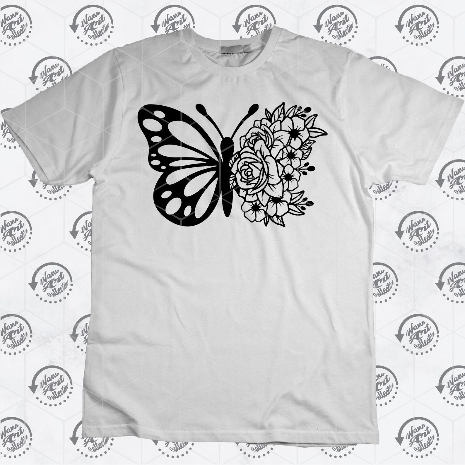 Floral Butterfly Svg | Butterfly Flower Svg | Floral Butterfly Wings ...
