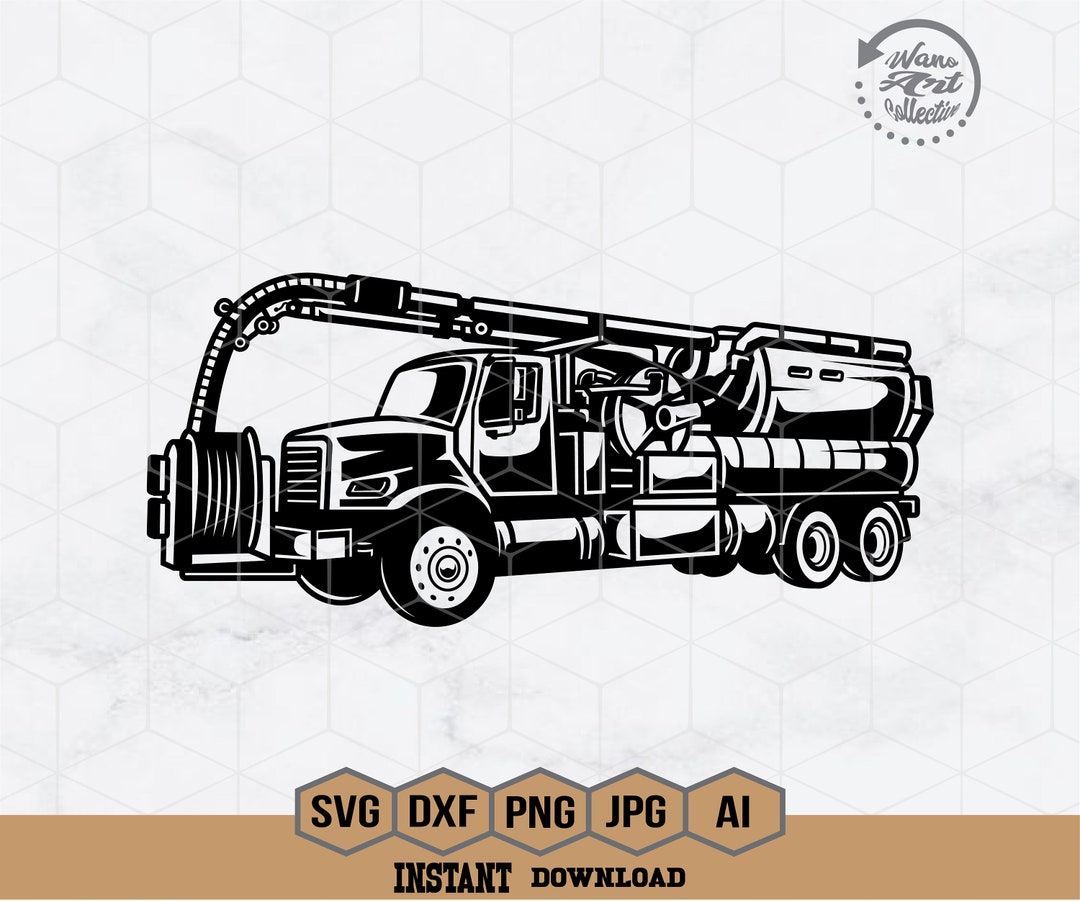 Sewing Cleaning Truck Svg Vacuum Truck Svg Septic Truck Svg Cleaning ...