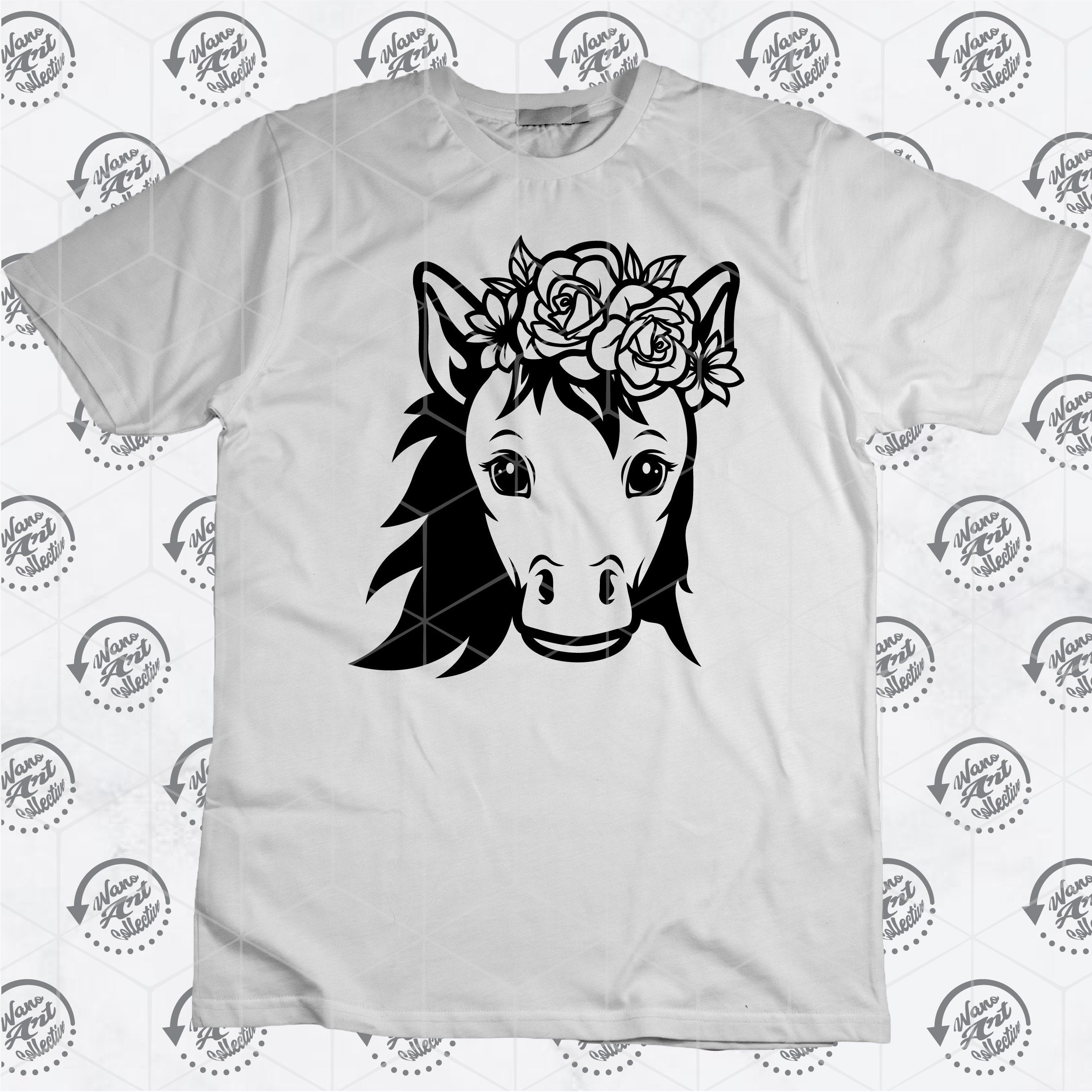 Cute Floral Horse Svg Cute Horse Face Svg Horse Svg Baby Horse Svg ...