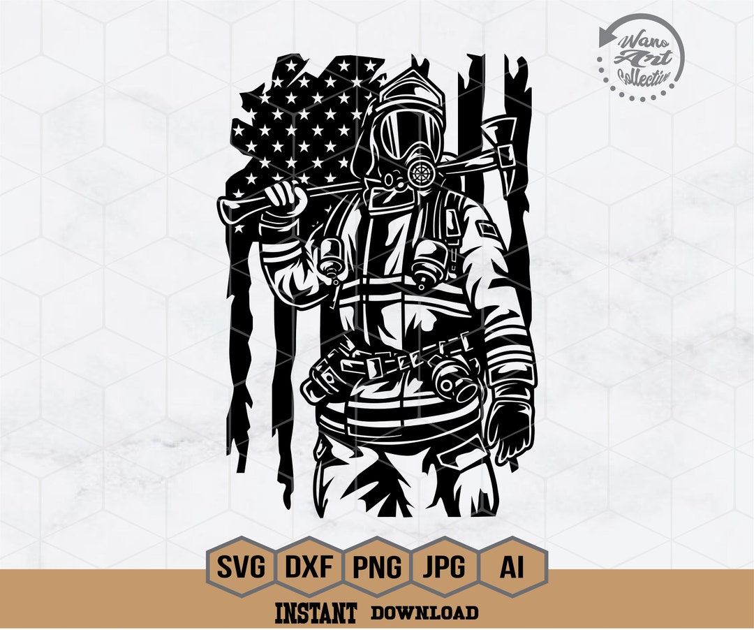 US Firefighter Svg | First Responder Svg | Fireman Svg | Rescue Team ...