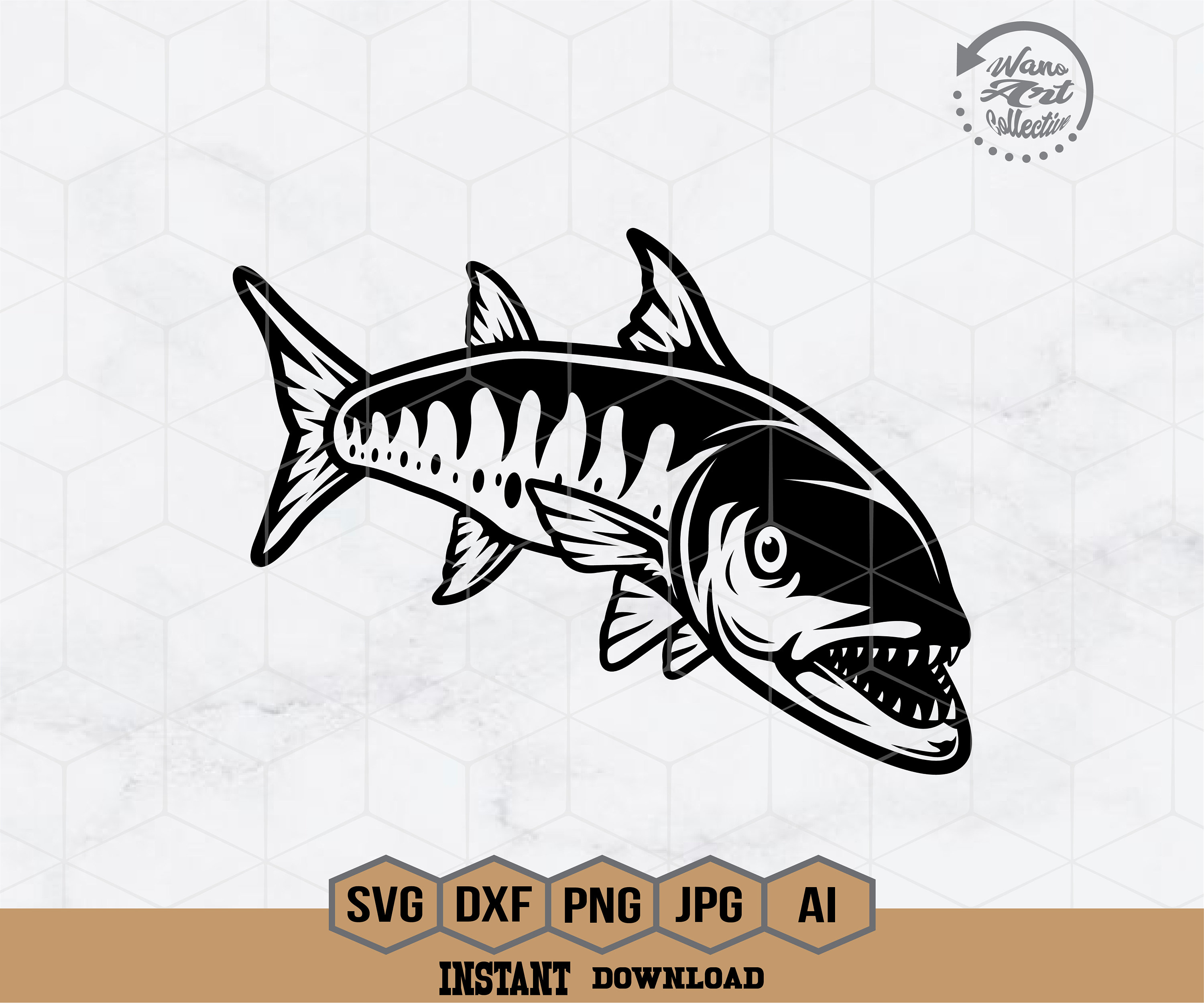 Barracuda Fishing Svg Fishing Svg Barracuda Fish Svg Barracuda Clipart ...
