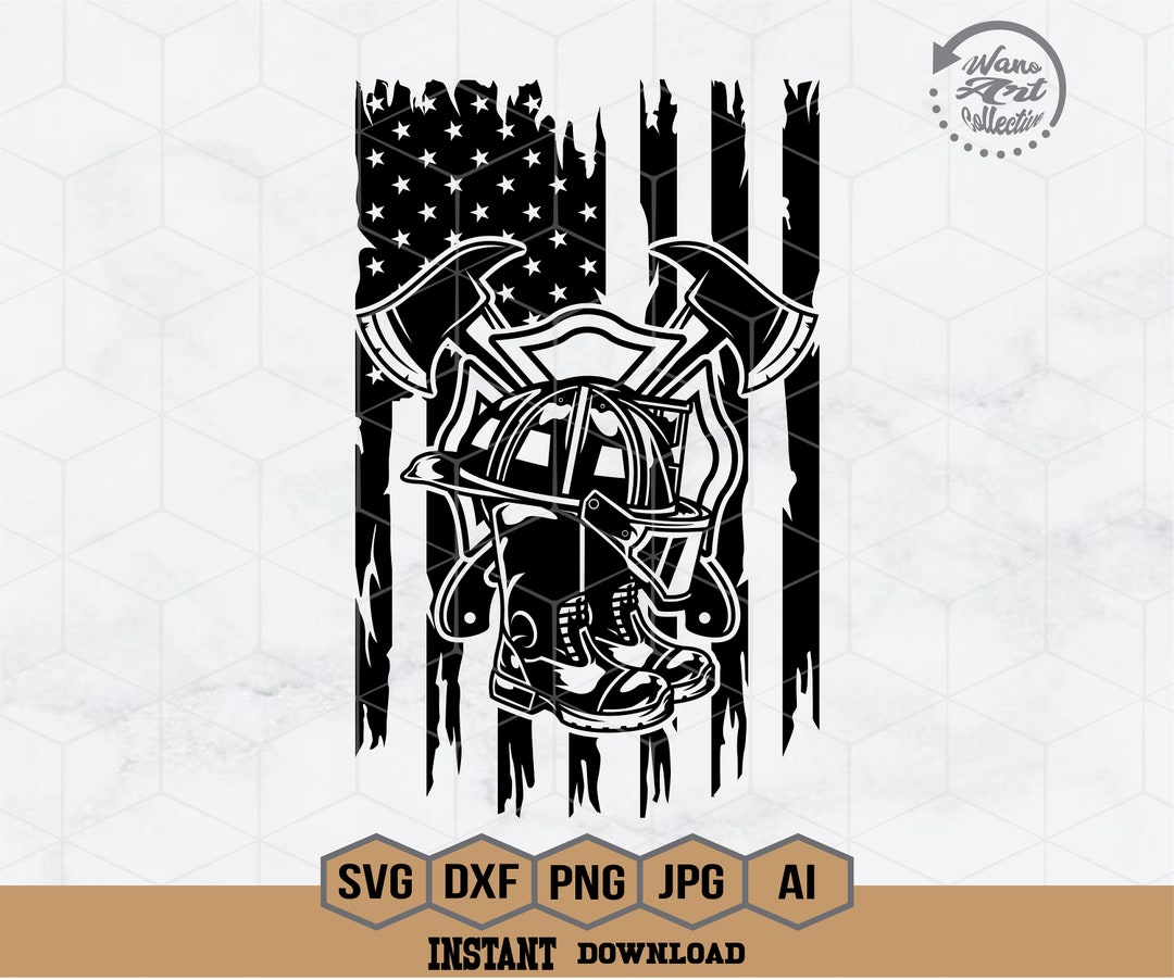 US Fire Fighter Gear Svg | Firefighter Boots Svg | Fire Fighter Svg ...