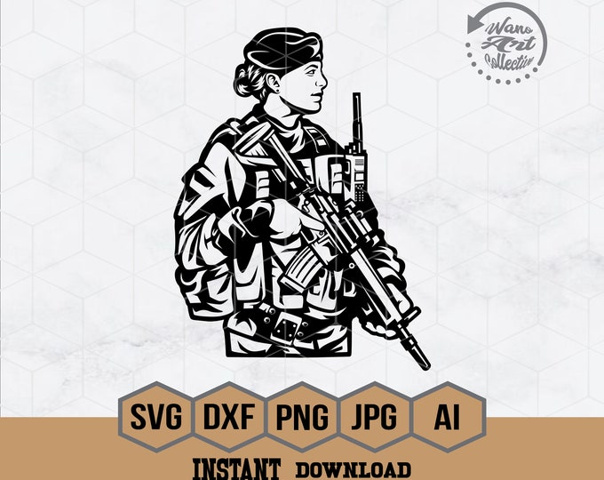 Female Veteran SVG, United States Army, Lady Soldier, Patriotic ...