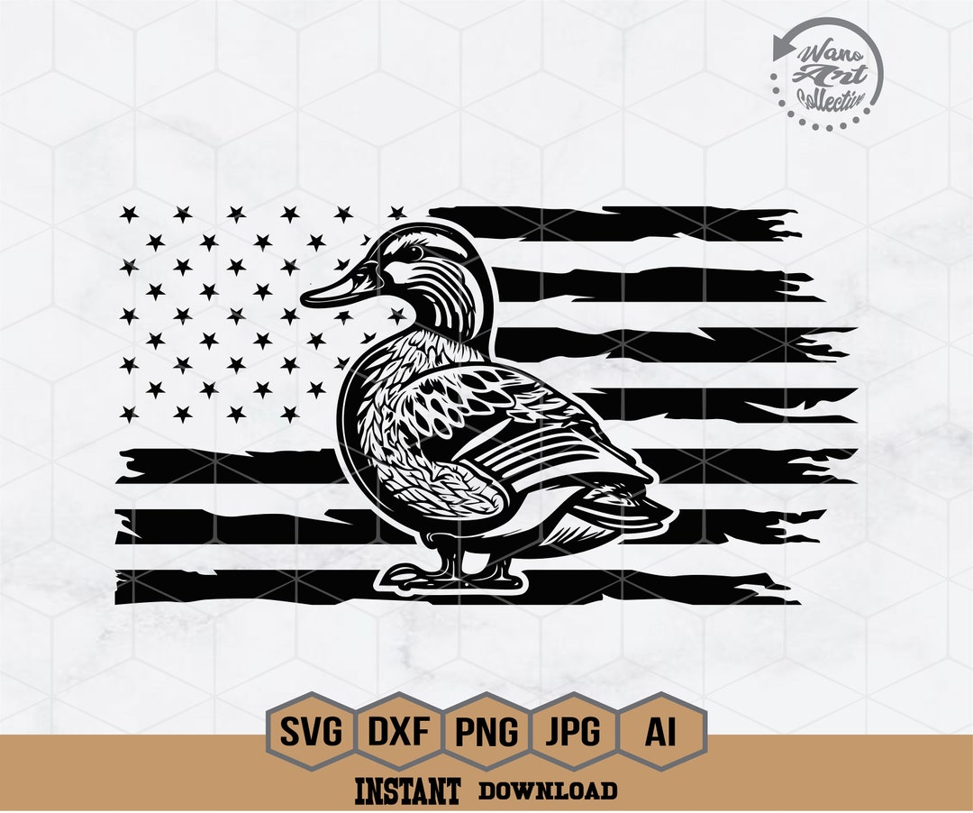 US Duck Svg | Mallard Duck SVG | Duck Hunting Svg | USA Flag Svg | Duck ...