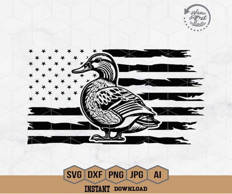 US Duck Svg Mallard Duck SVG Duck Hunting Svg USA Flag - Etsy